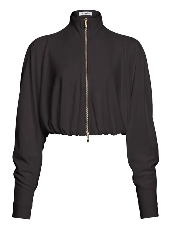 Alaïa Stretch-jersey Draped Bomber Jacket - Black