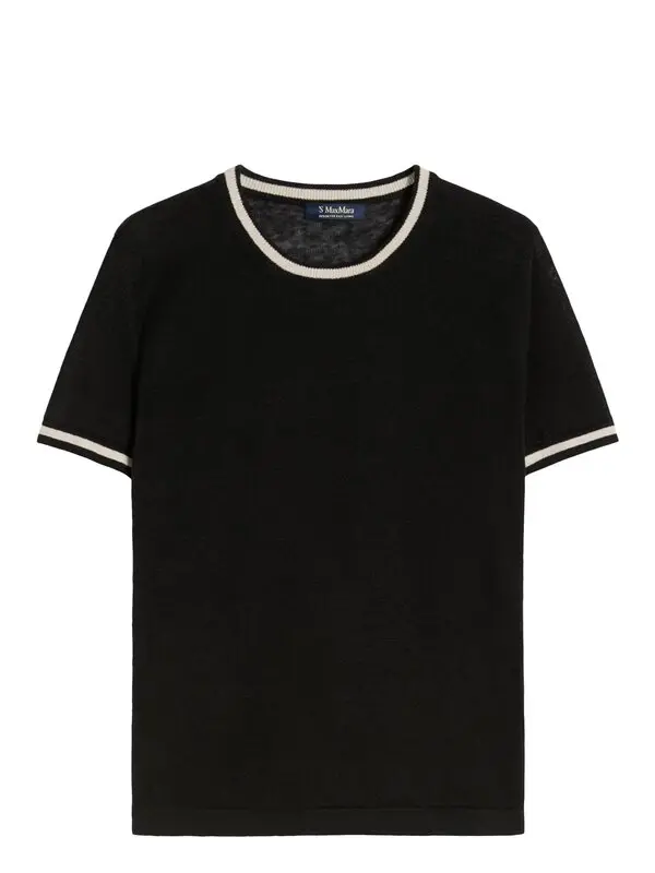 Max Mara Linen T-shirt Sweater - Black