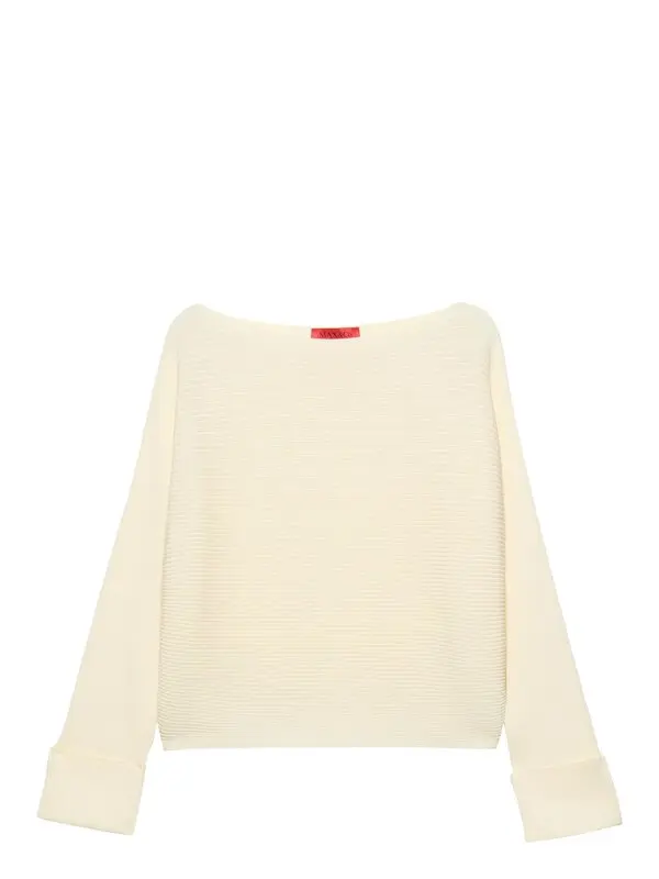 Max & Co. Cotton-blend Boat-neck Sweater - White