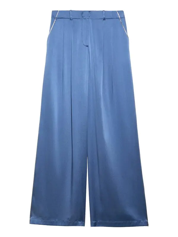 Max & Co. Stretch-silk Wide Leg Trousers - Blue