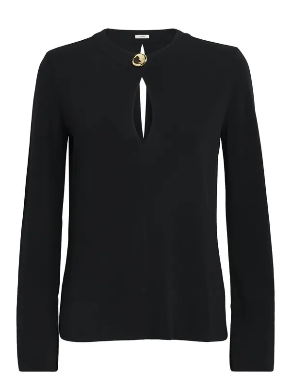 JOSEPH Fabiola Jersey Blouse - Black