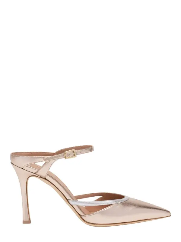 MALONE SOULIERS Leather Yola Mules - Metallic
