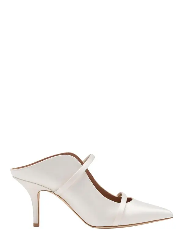 MALONE SOULIERS Maureen Satin Mules 70 - Ivory