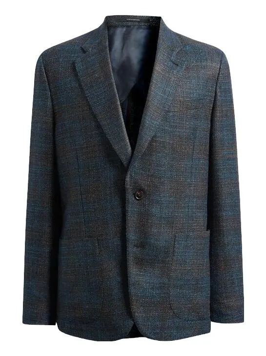 Paul Smith Marylebone Slub Wool & Silk Sport Coat - Petrol Blue
