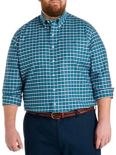 Brooks Brothers Big & Tall Non-iron Plaid Sport Shirt V2 - Green Heron Plaid