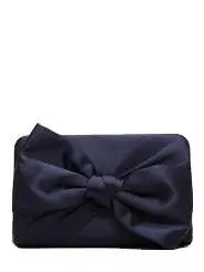 PHASE EIGHT Satin Clutch With Bow Detail - Navy