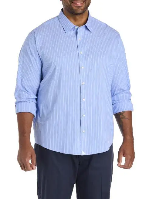 UNTUCKIT FIT BY DXL Big & Tall Whitlock Performance Sport Shirt - Blue