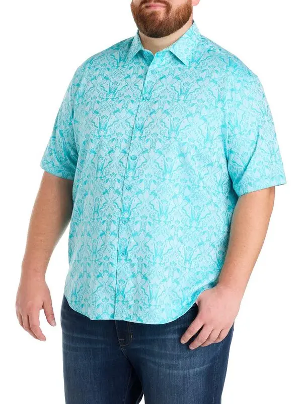 ROBERT GRAHAM DXL Big & Tall Highland Tonal Sport - Seafoam