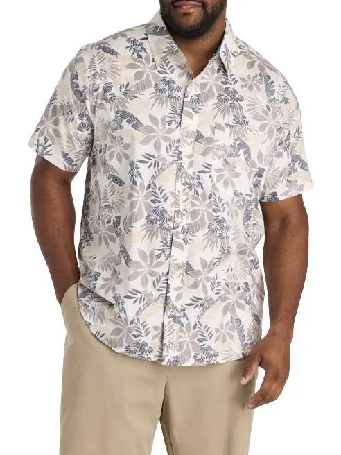 NAUTICA Big & Tall Floral Sport Shirt V2 - Sail White