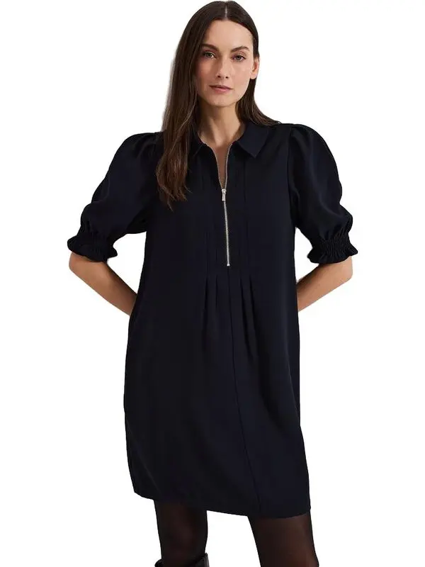 PHASE EIGHT Candice Zip Mini Dress - Navy