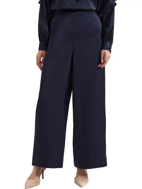 PHASE EIGHT Beccy Satin Trousers - Navy