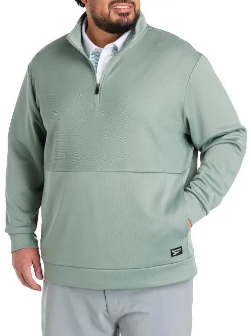 REEBOK Big & Tall Performance Double-knit 1/4-zip Pullover - Light Fog