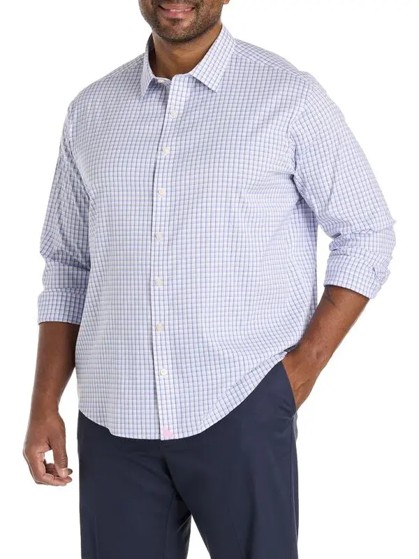UNTUCKIT FIT BY DXL Big & Tall Orsini Performance Sport Shirt - Blue