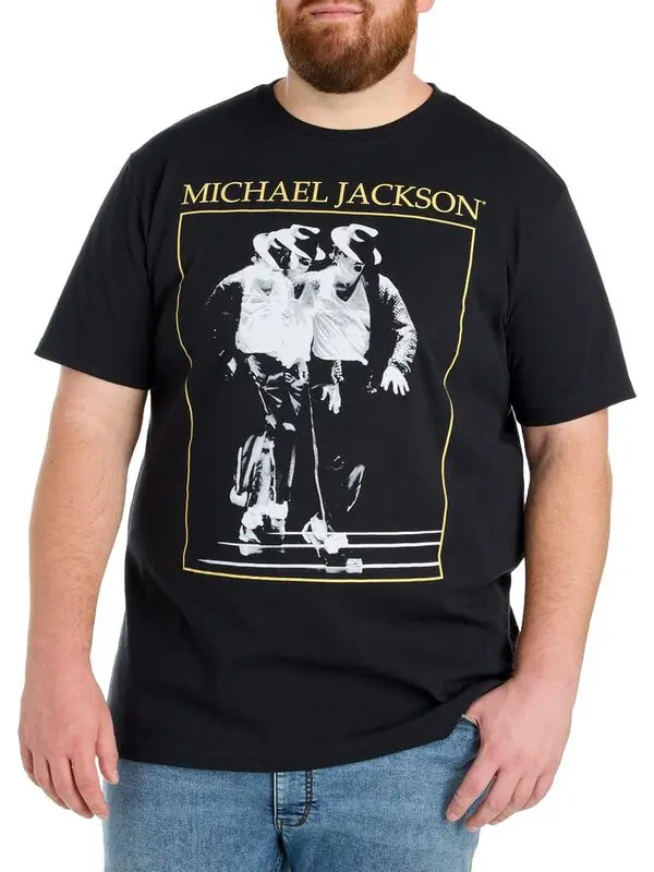 TRUE NATION BY DXL Big & Tall Michael Jackson Graphic T-shirt - Black
