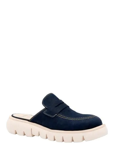 AMALFI BY RANGONI Rapido Lug Sole Penny Loafer - Navy Long Beach