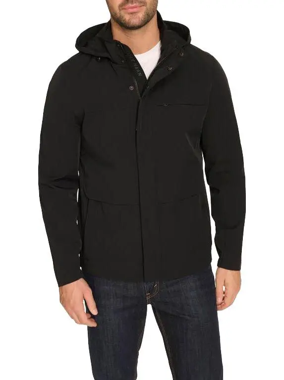 Cole Haan Hooded Windbreaker Jacket - Black