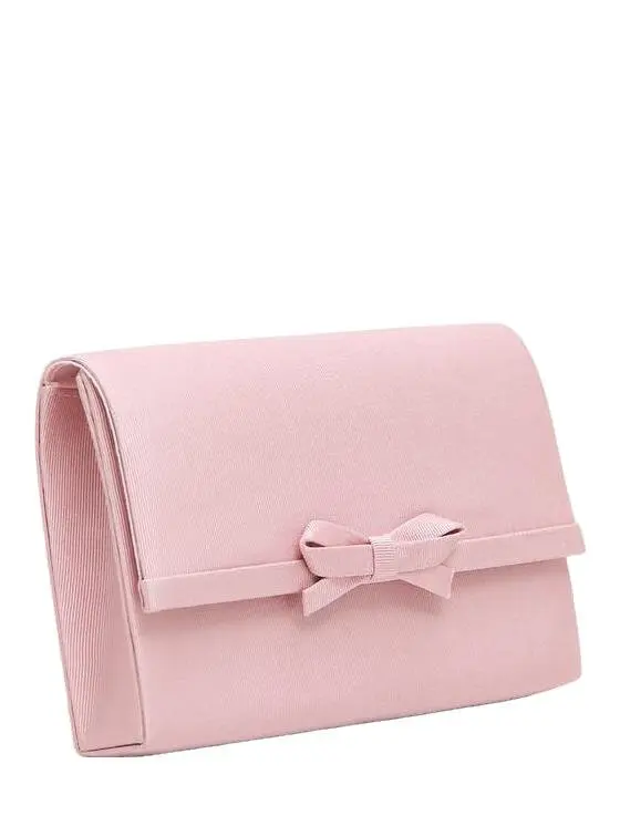 PHASE EIGHT Grosgrain Bow Clutch - Pale Pink