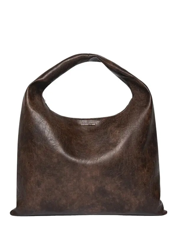 Manière De Voir Aubin Vintage Leather Hobo Bag - Brown