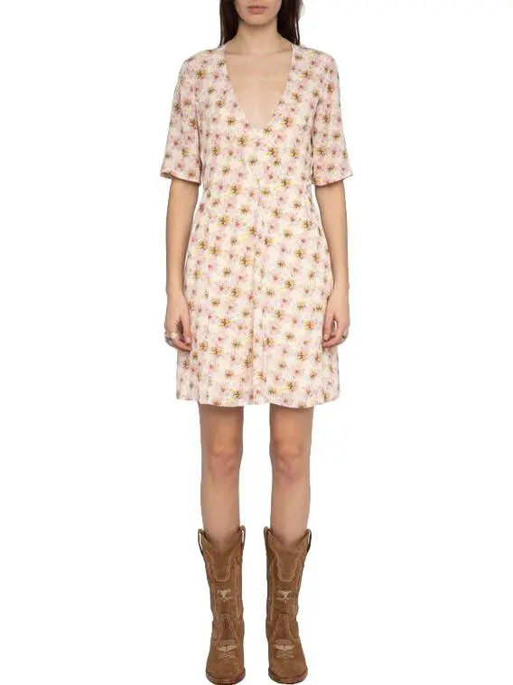 Zadig&Voltaire Rodalas Mirror Flowers Minidress - Pear