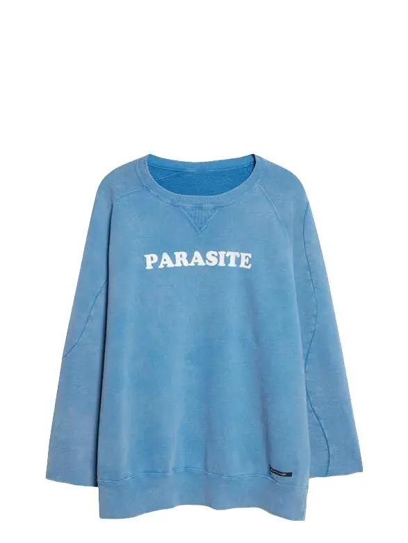 UNDERCOVERISM Parasite Distressed Cotton Sweatshirt - Light Blue