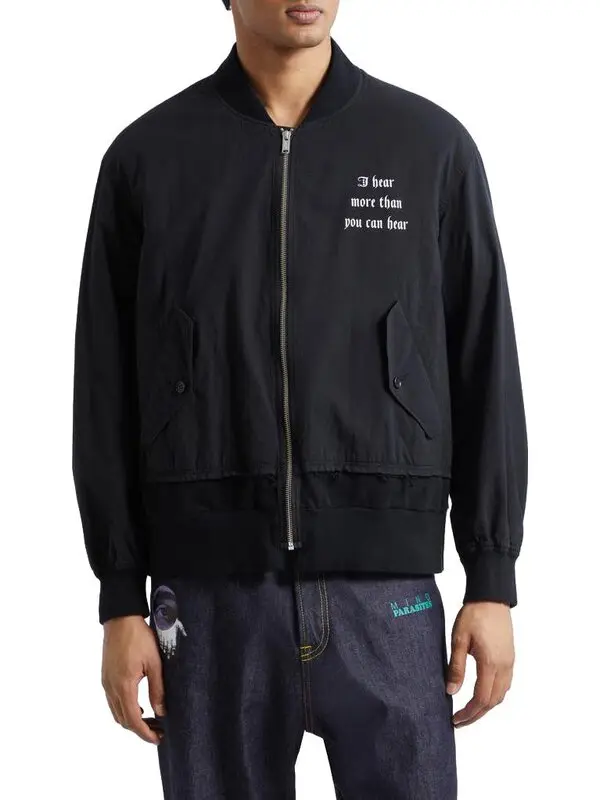 UNDERCOVERISM Graphic Cotton Bomber Jacket - Black
