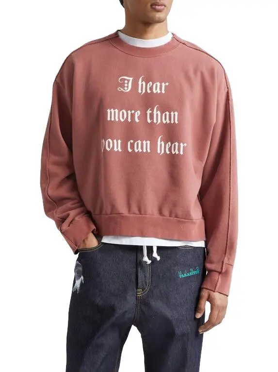 UNDERCOVERISM Graphic Cotton Sweatshirt - Pink Brown