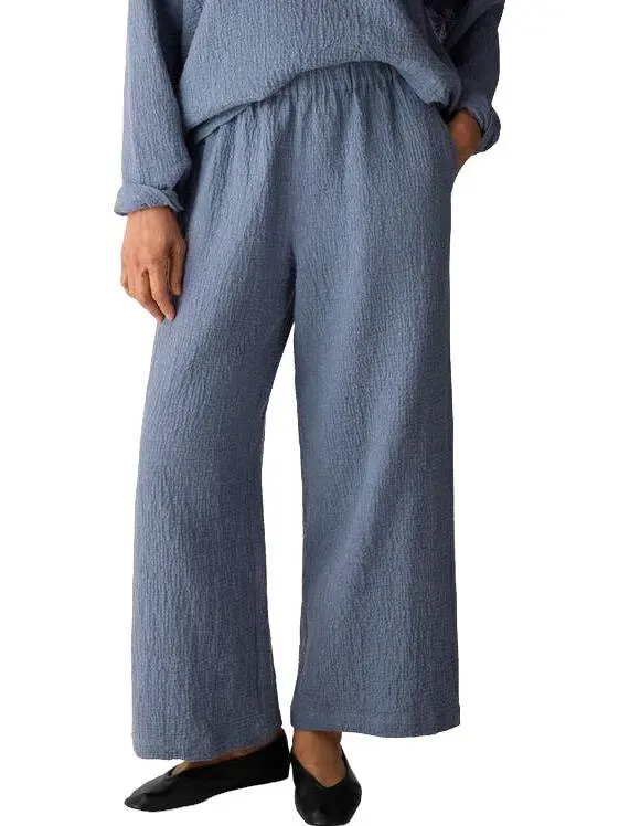 Eileen Fisher Stretch Organic Cotton Ankle Lantern Pants - Haze
