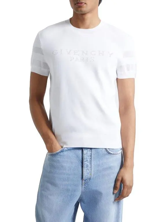 Givenchy Short Sleeve Logo Sweater - White