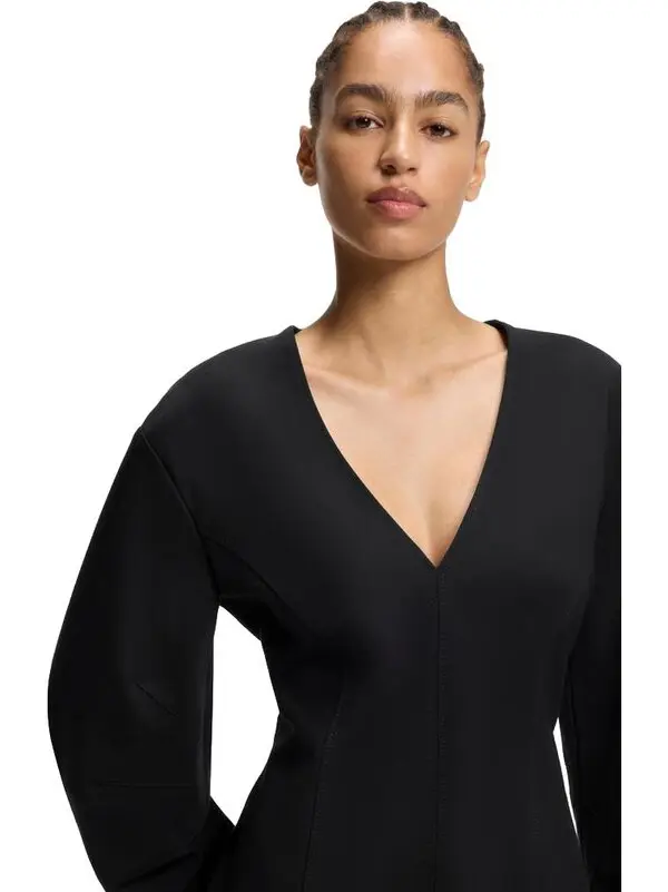 Hugo Boss Dalerina Shaped Long Sleeve Minidress - Black