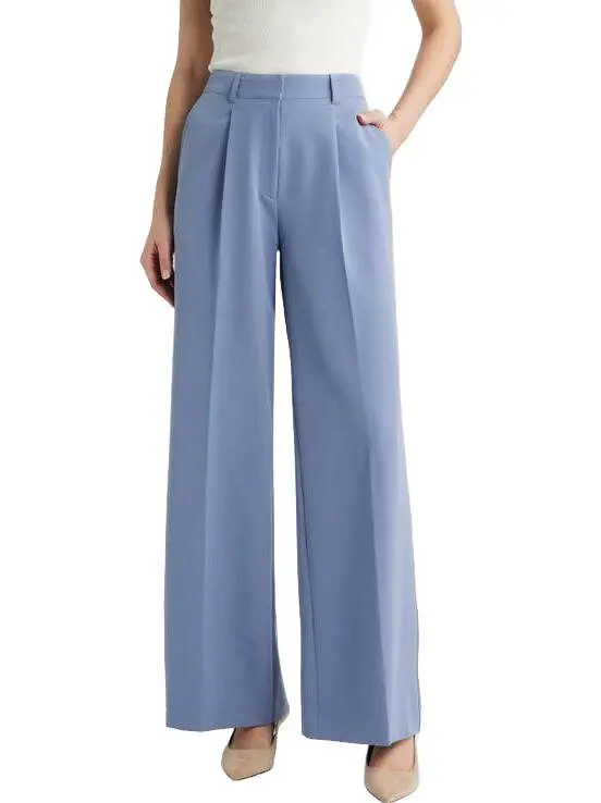 Hugo Boss High-waisted Straight Leg Trousers - Bright Blue