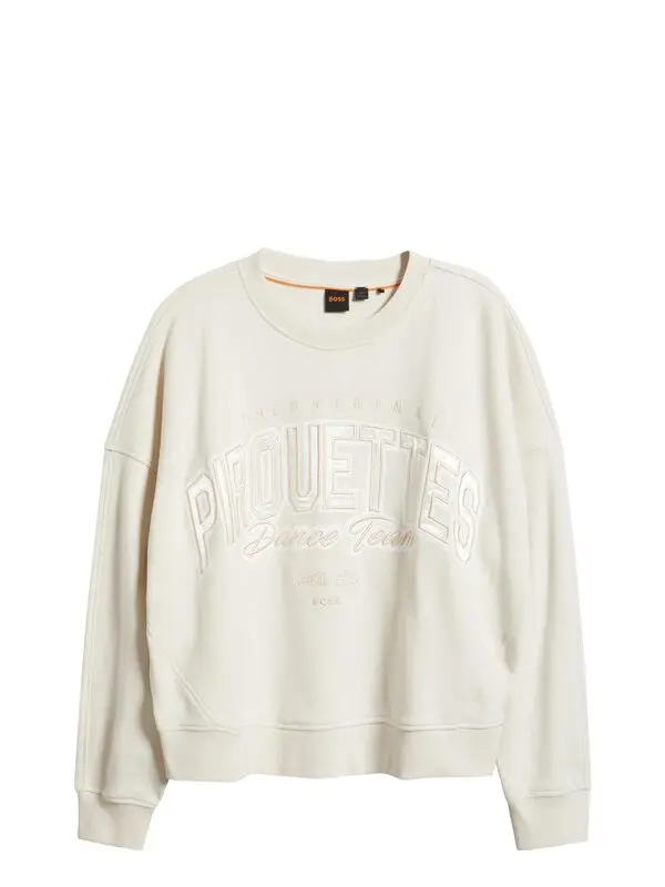Hugo Boss Embroidered Crewneck Sweatshirt - Open White