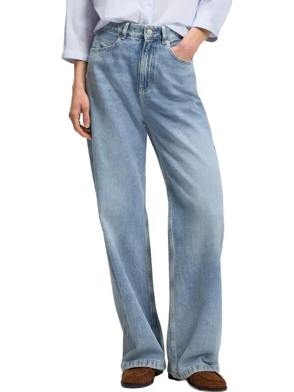 BOSS Wide-leg Non-stretch Jeans - Med Bu