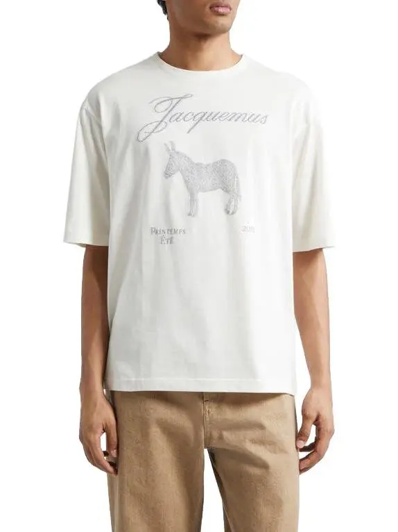 Jacquemus Le T-shirt Âne Graphic T-shirt - Donkey Jacquard White