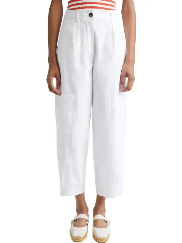 Max Mara Cotton Stretch-twill Cargo Ankle Pants - Optical White