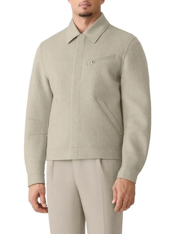 Mackage Hayes Herringbone Wool Jacket - Taupe Mix-taupe