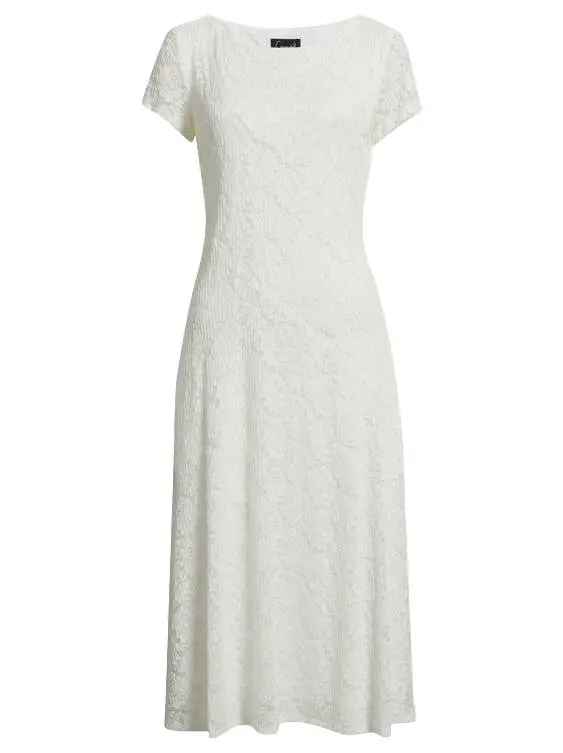 CONNECTED APPAREL Lace Midi Dress - White
