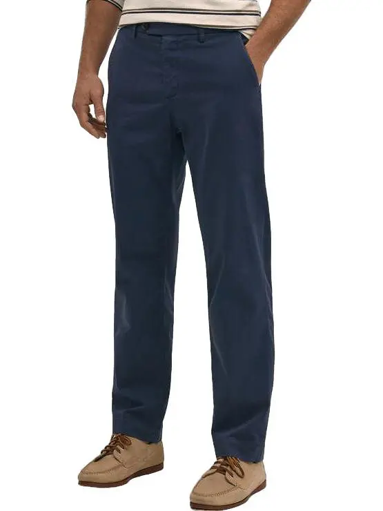 Brooks Brothers The Friday Regular Flat Front Straight Leg Cotton Chinos - Mood Indigo