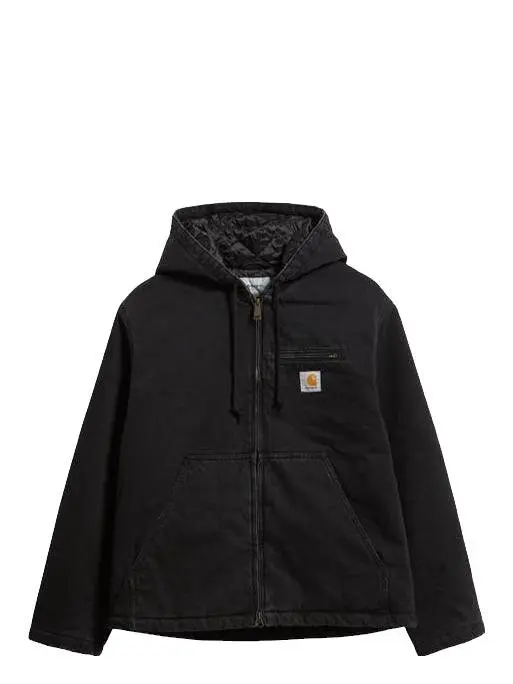 Carhartt Work In Progress Cleveland Hooded Jacket - Black (stone Washed)