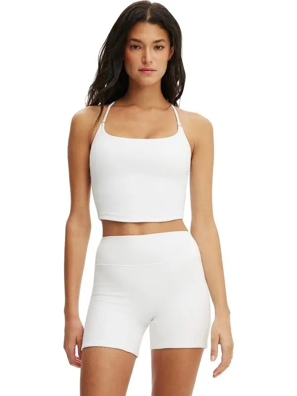 BODY Active Ultra Soft Cropped Twist Back Tank - White