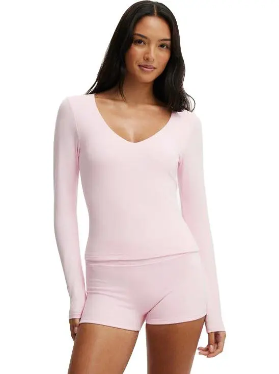 Cotton:on Active Ultra Soft Scoop Neck Long Sleeve - Cherry Dream