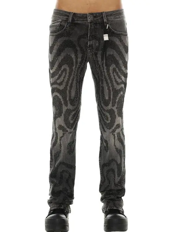 CULT OF INDIVIDUALITY Rebel Embellished Straight-leg Jeans - Swirl