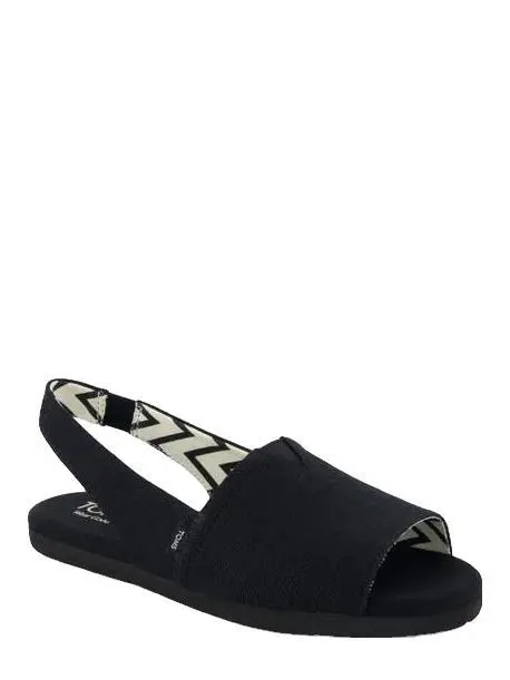Toms Alpargata Slingback Sandal - Black