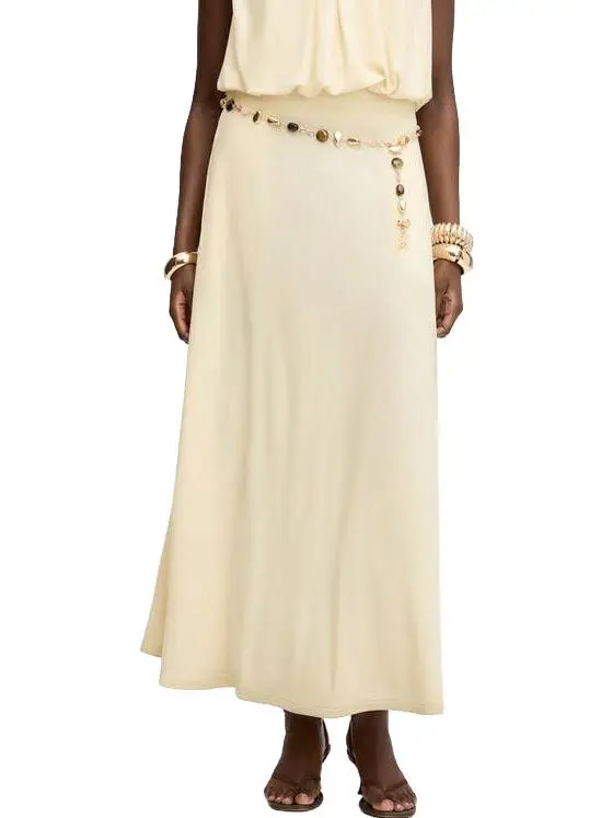 Sam Edelman Gathered A-line Midi Skirt - Almond