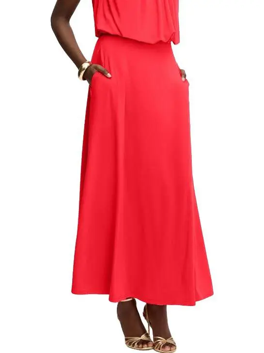 Sam Edelman Gathered A-line Midi Skirt - Flame