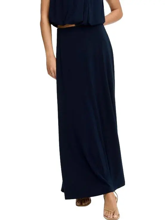 Sam Edelman Gathered A-line Midi Skirt - Navy