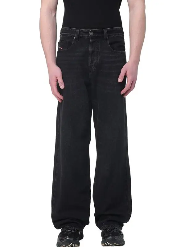 DIESEL® D-macro Wide Leg Jeans In Denim - Black
