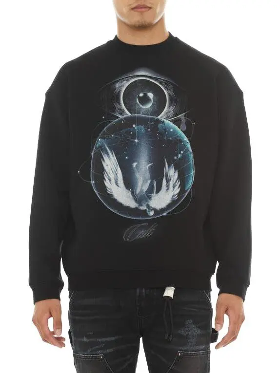 CULT OF INDIVIDUALITY Cotton Fleece Graphic Sweatshirt - Teardrop