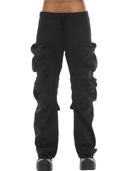 CULT OF INDIVIDUALITY Baggy Cargo Pants - Black Nylon