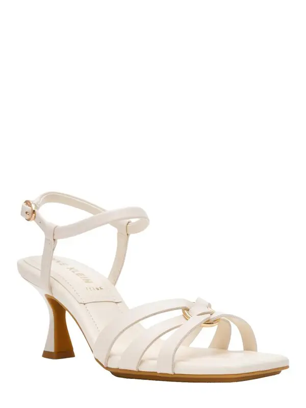 Anne Klein Jazlyn Ankle Strap Sandal - White Pu