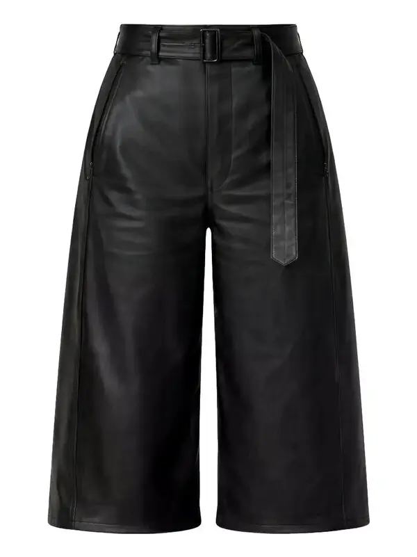 LEMAIRE Belted Wide Leg Shorts - Brown